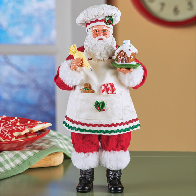 The Holiday Aisle® Chef Santa With Gingerbread House Statue And Reviews